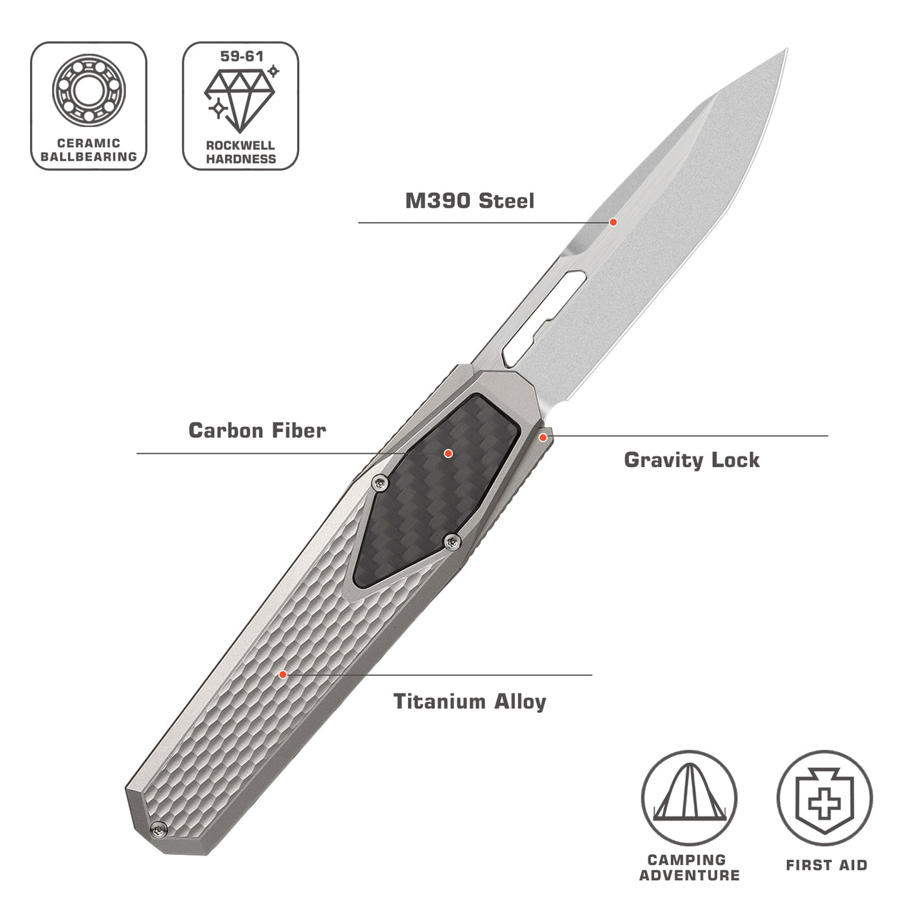 High-end M390 Steel Folding Pocket Knife M390 Blade Knives – REMETTE Knife