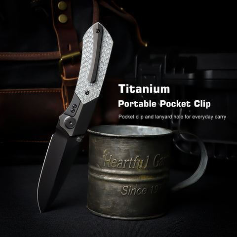REMETTE RT-Meteor Knife DLC Titanium Handle DLC M390 Blade RTPT-BD ...